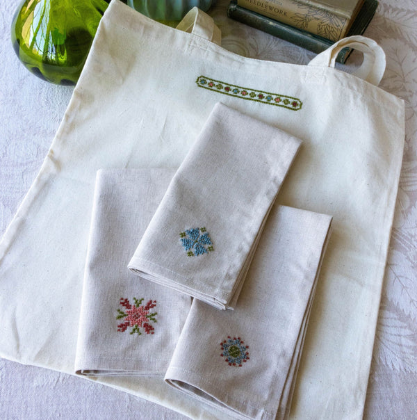 Folk Flourish Garden cross stitch folk embroidery kit - Folkwear