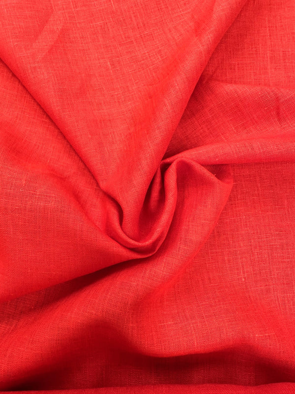 58" Dress weight Linen - Scarlet Orange - Folkwear