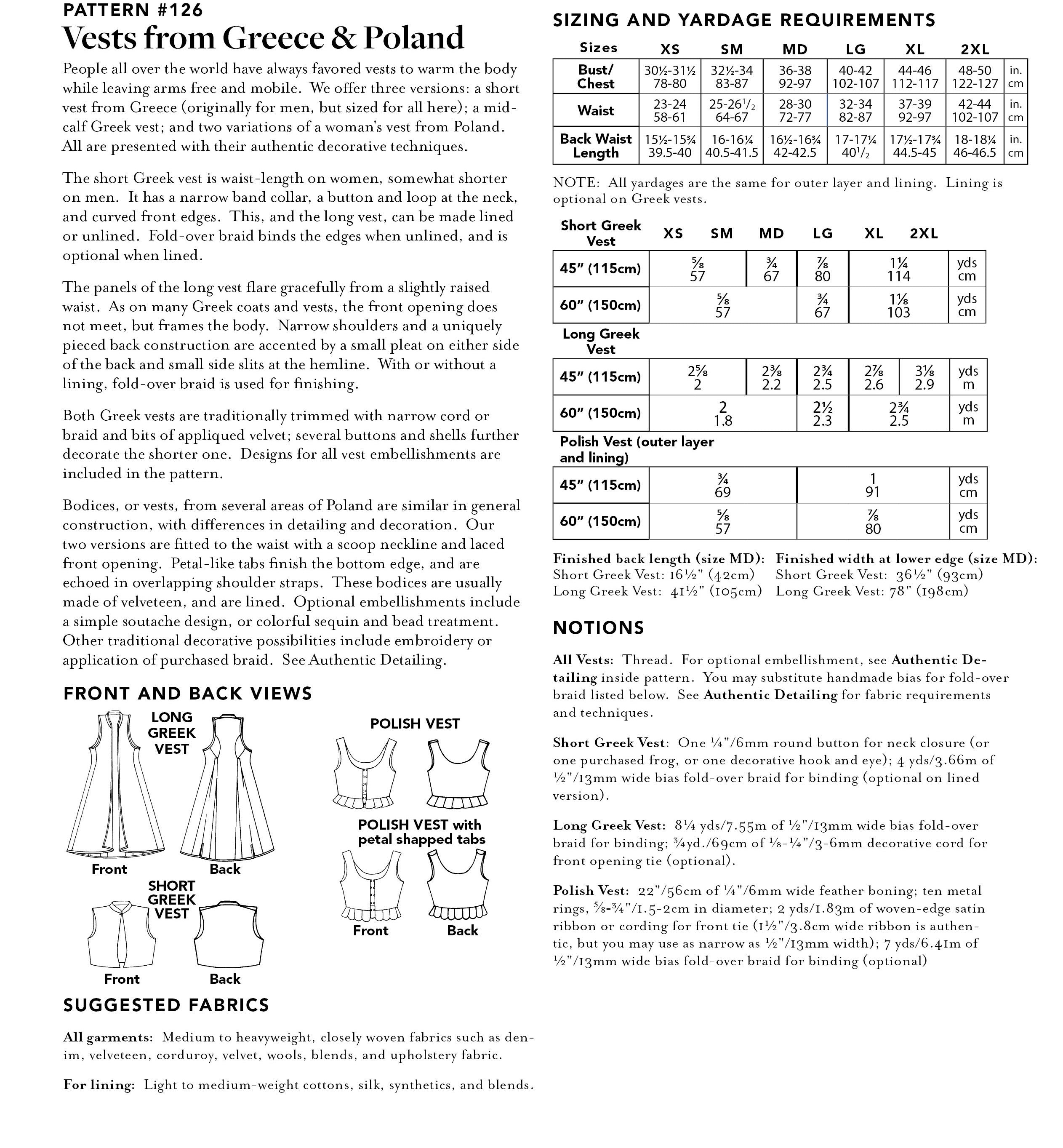 126 Vests from Greece and Poland - Folkwear